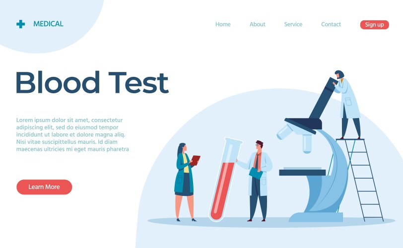 Blood analysis infographic Royalty Free Vector Image
