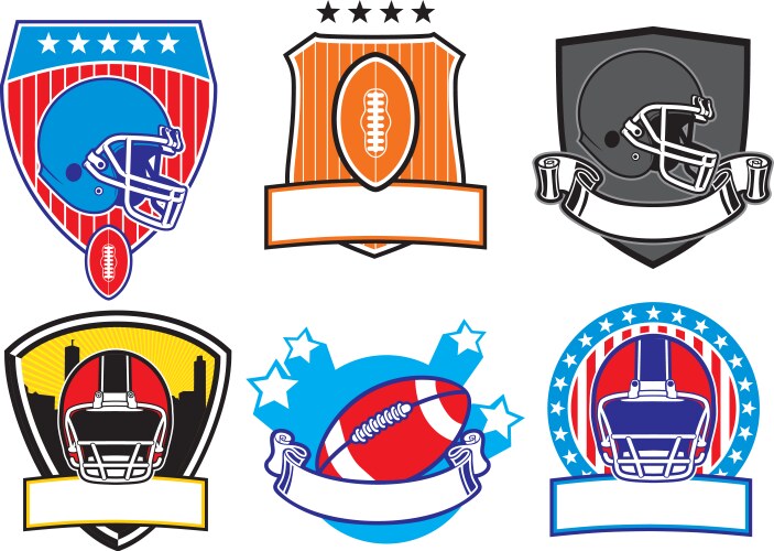 Football logos and insignias Royalty Free Vector Image