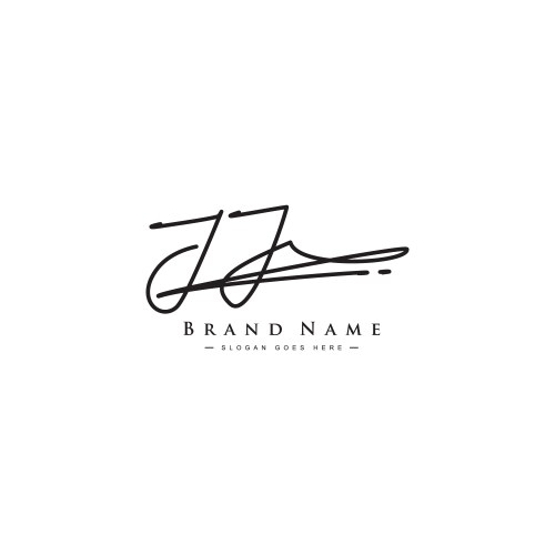 Jj watercolor signature logo - handwritten Vector Image