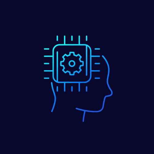 Artificial intelligence and machine learning logo Vector Image