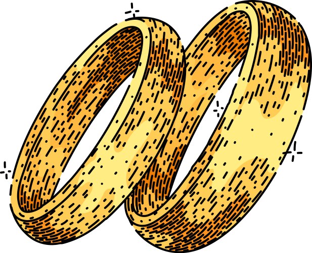 Ring wedding set sketch hand drawn Royalty Free Vector Image