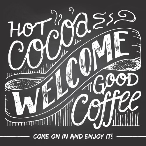 Welcome we are open chalkboard sign Royalty Free Vector
