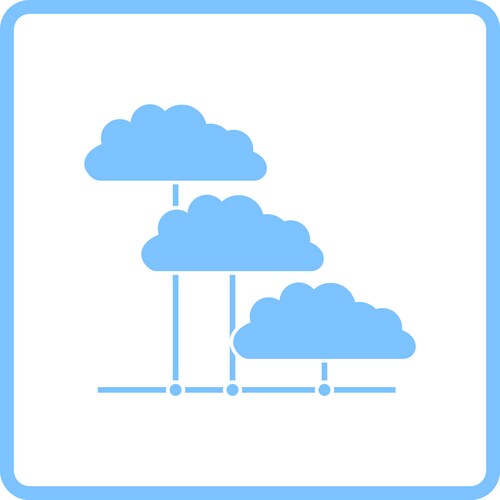 Flat cloud shape network web data black icon set Vector Image