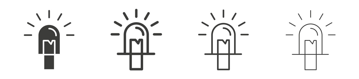 Led icon set on white background Royalty Free Vector Image