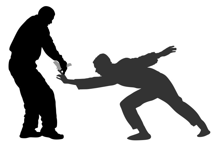 Self defense battle man silhouette Royalty Free Vector Image