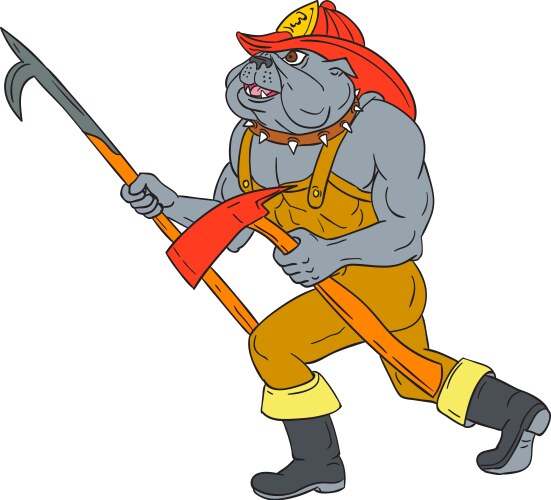 Cartoon of firefighter boy Royalty Free Vector Image