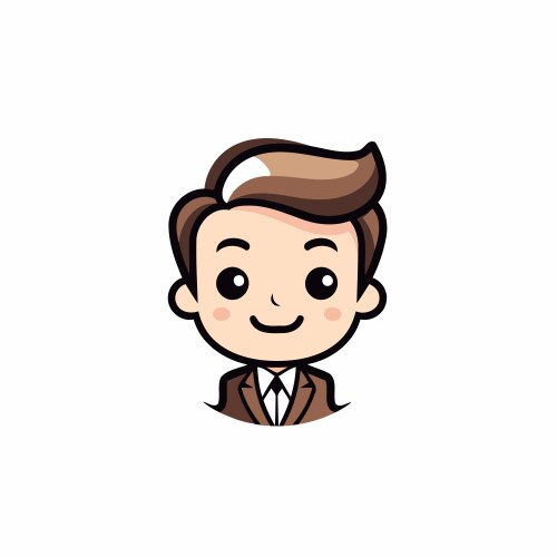 Businessman smiling face cartoon icon Royalty Free Vector