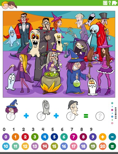 Counting number template with animal Royalty Free Vector