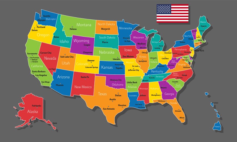 Detailed USA Map Vector Images (over 10,000)