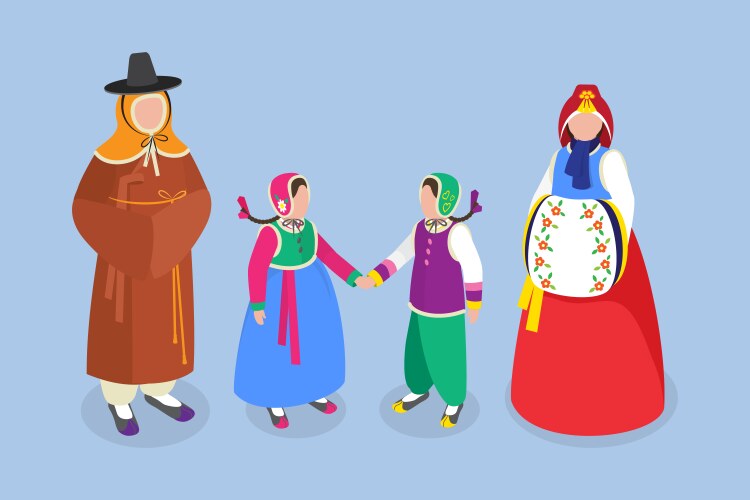 Korea Hanbok Cartoon Vector Images (over 610)