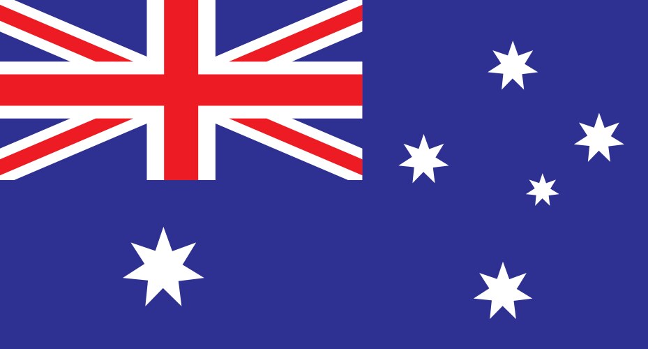 Australian Flag In Wind With Word Australia Vector Image