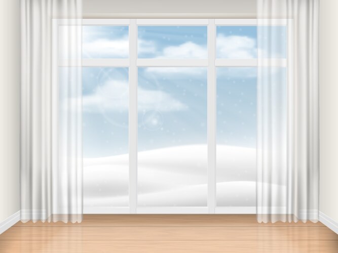 Three section window Royalty Free Vector Image