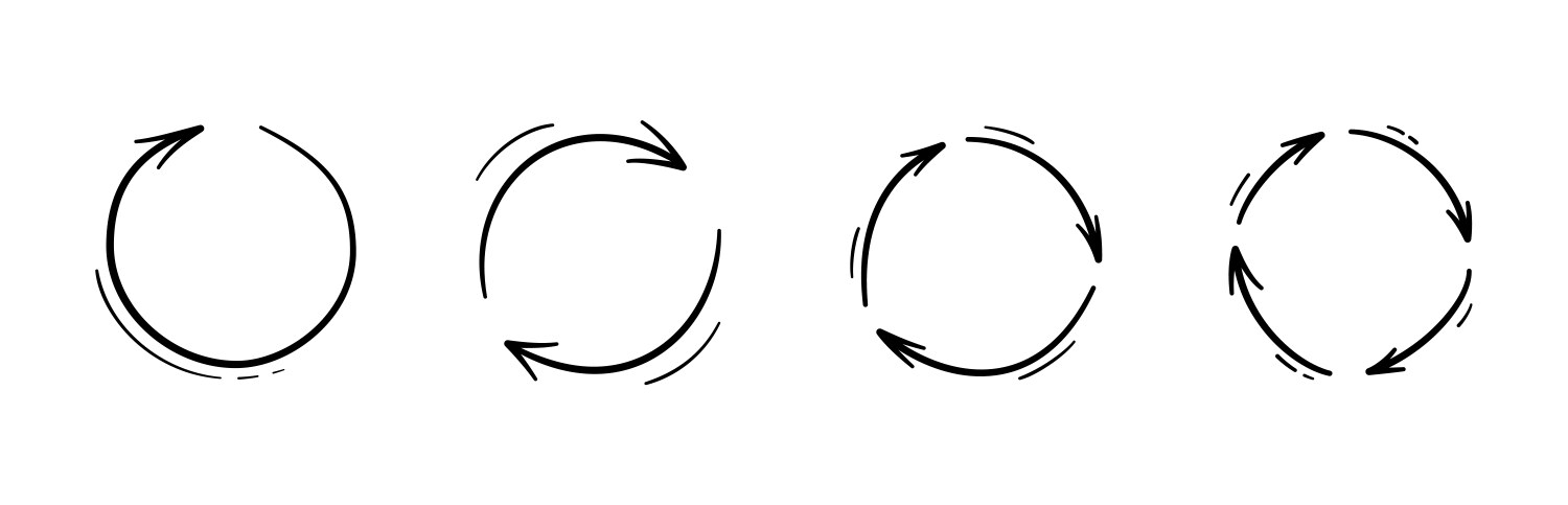 Curved line arrow doodle high quality Royalty Free Vector