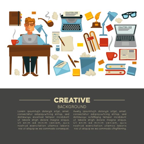 Content writer media creator and online freelance Vector Image