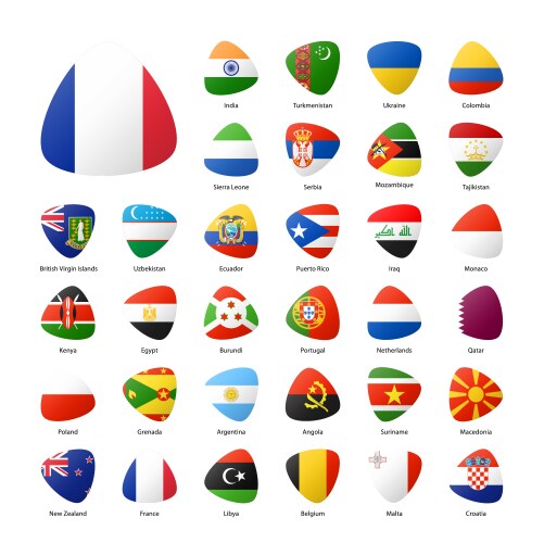 World flags icon set Royalty Free Vector Image