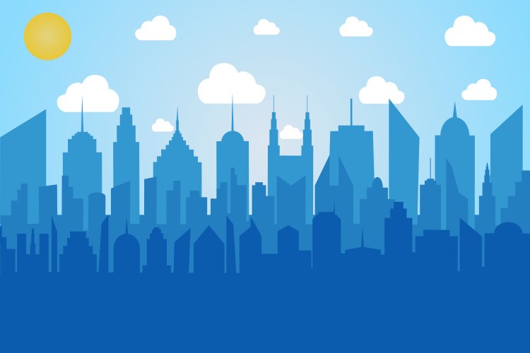 Pixel art cityscape town street 8 bit city Vector Image