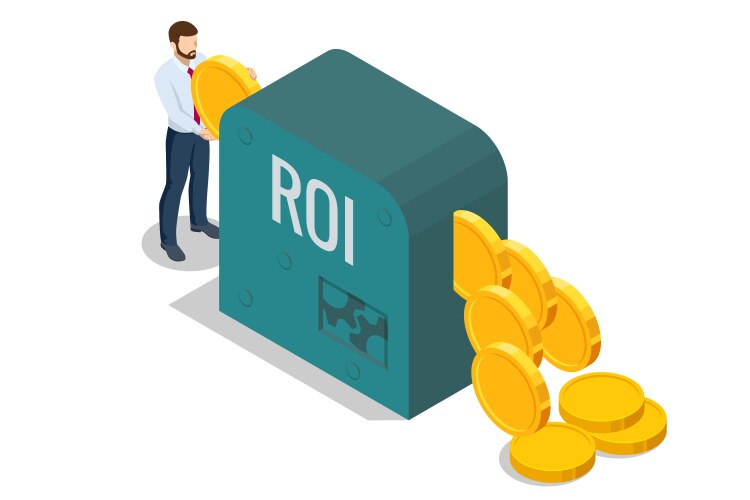 Isometric investment strategy bull market bear Vector Image
