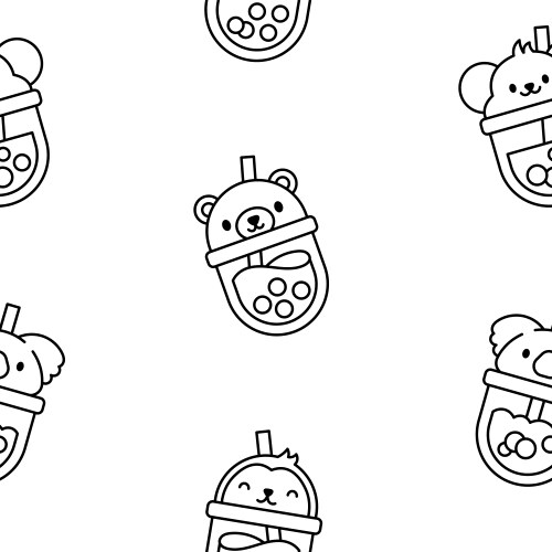 Matcha bubble tea coloring page Royalty Free Vector Image