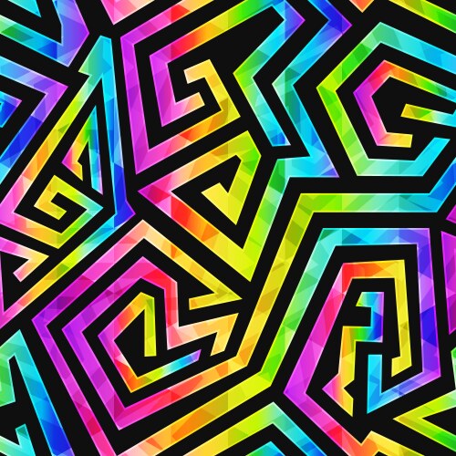 Neon lines geometric seamless pattern Royalty Free Vector