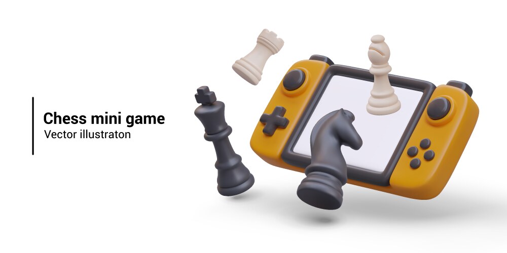 Concept of mini chess game realistic console Vector Image