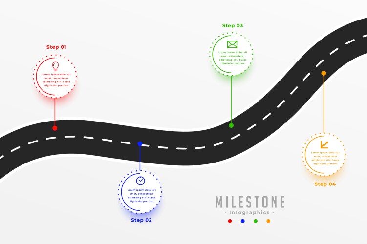 Milestone route map template with modern Vector Image