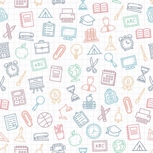 Back to school seamless pattern Royalty Free Vector Image