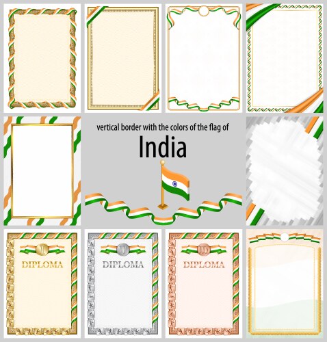 Horizontal frame and border with india flag Vector Image