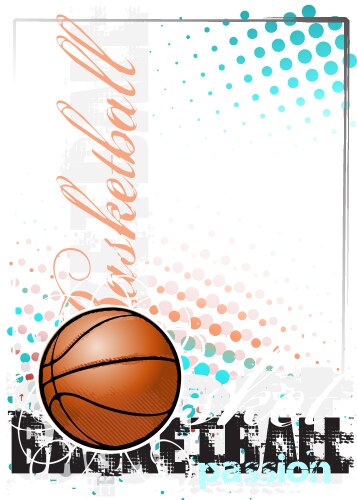 Basketball sport promotional flyer poster Vector Image