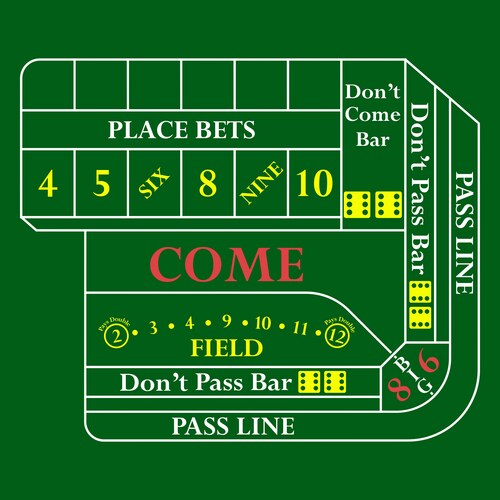 Craps table layout big Royalty Free Vector Image