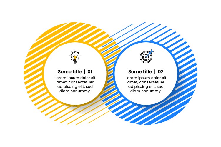 Infographic template idea and goal concept with 2 Vector Image