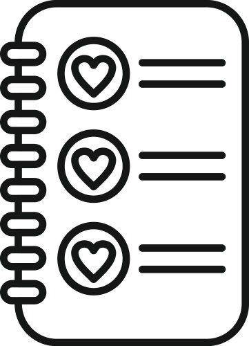 Notebook list items icon simple wish Royalty Free Vector