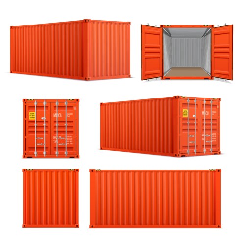 Freight shipping open cargo containers Royalty Free Vector