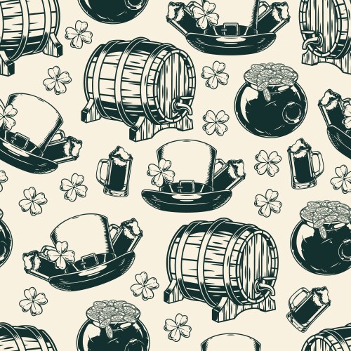 St. Patrick's Day Groovy Shamrock Pattern – Royalty-Free Vector ...