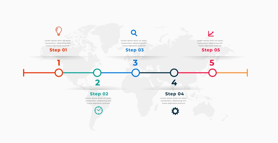 Milestone route map template with modern Vector Image