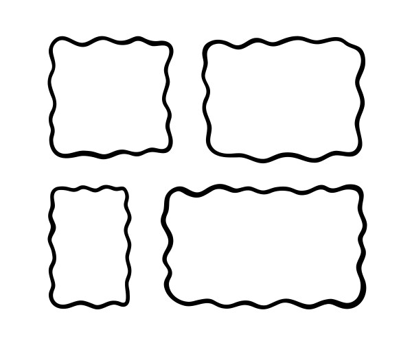 Cloudy wave curve edge frame wavy scalloped Vector Image