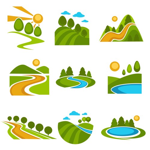 Nature icons Royalty Free Vector Image - VectorStock