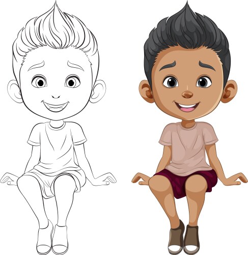 Boy Outline Young Vector Images (over 18,000)