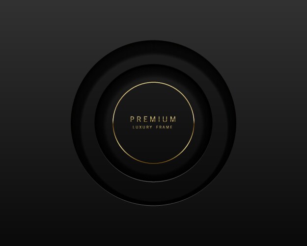 Black and gold abstract round luxury frame Vector Image
