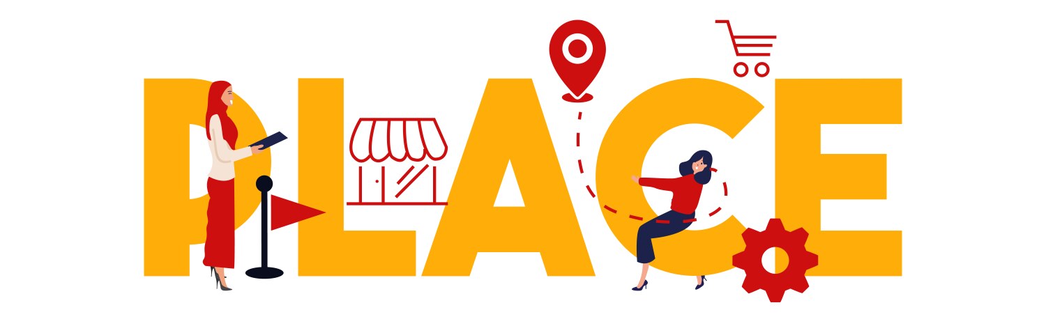 Marketing mix 4ps strategy infographic with big Vector Image