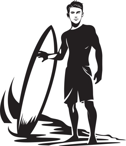Surfers momentum guy surfing emblem tidal Vector Image