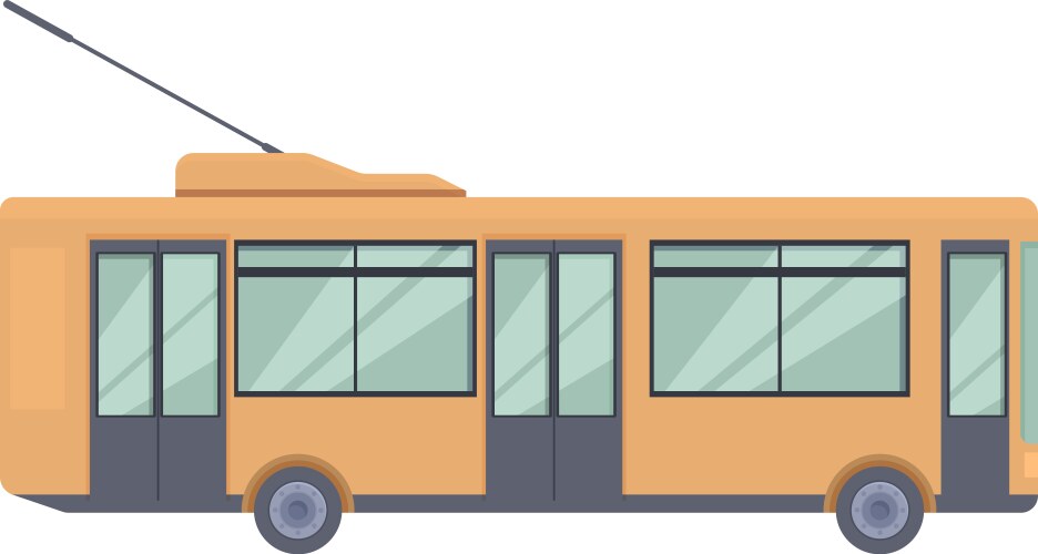 Modern yellow trolleybus side view public Vector Image