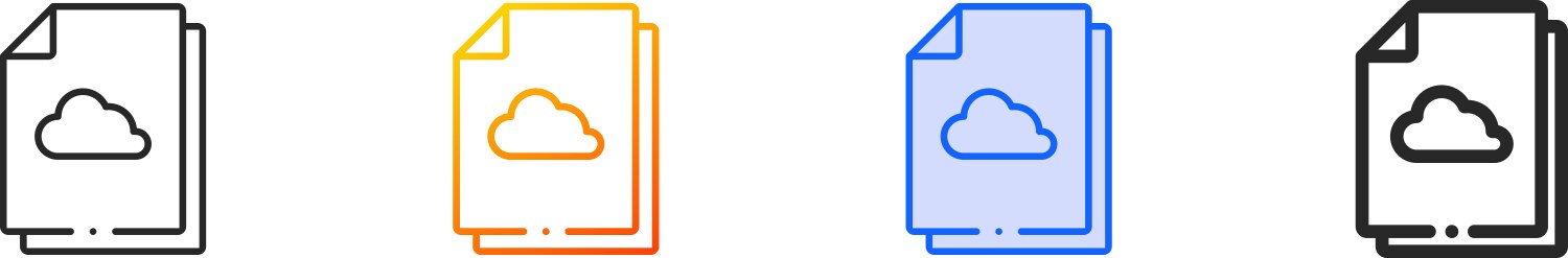 File iconthin linear gradient blue stroke Vector Image