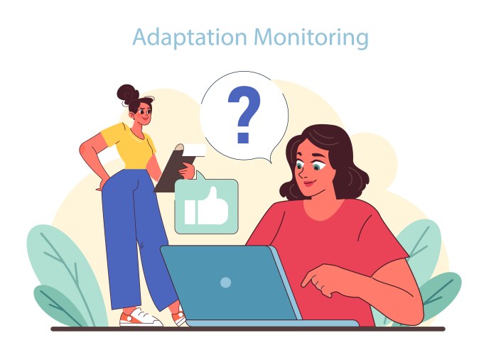 Monitoring the adaptation process concept Vector Image