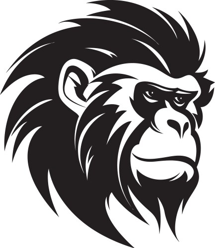 Royal baboon logo noble primate icon Royalty Free Vector