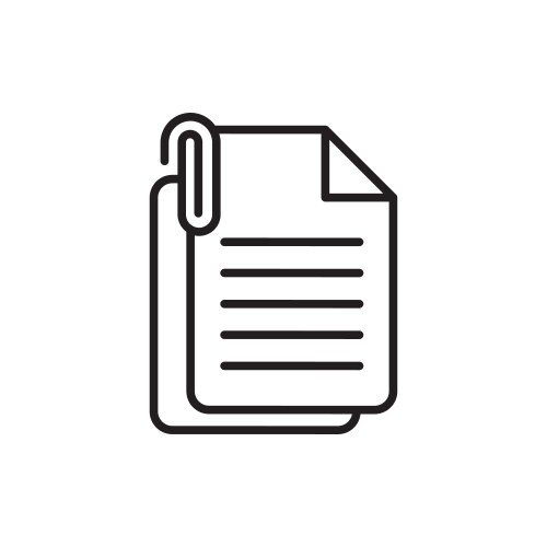 Attach document icon set paper file doc clip Vector Image