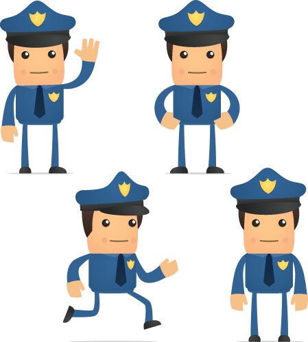 Cartoon police officer policeman stop crime Vector Image