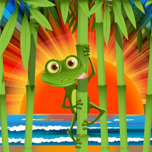 Frog on a branch Royalty Free Vector Image - VectorStock