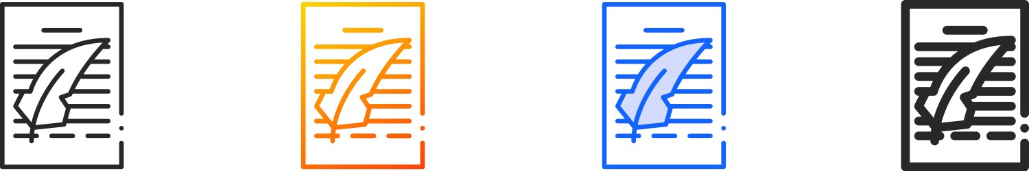 File iconthin linear gradient blue stroke Vector Image