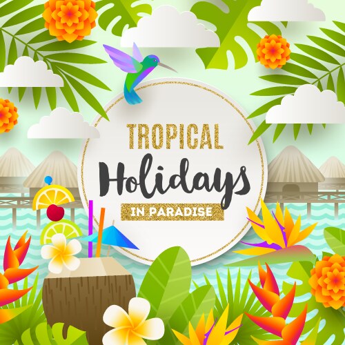 Tropical resort cartoon Royalty Free Vector Image