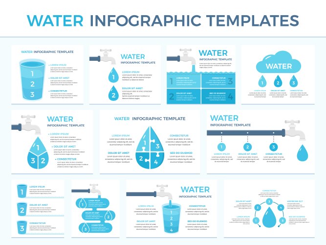 Water infographic elements information design Vector Image